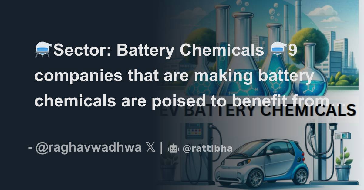 ⚗️Sector: Battery Chemicals ⚗️9 companies that are making battery chemicals are poised to ...