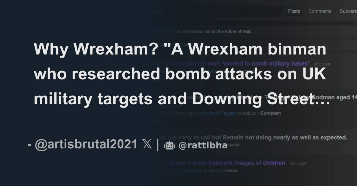 Why Wrexham? - Thread from artisbrutal2021 @artisbrutal2021 - Rattibha