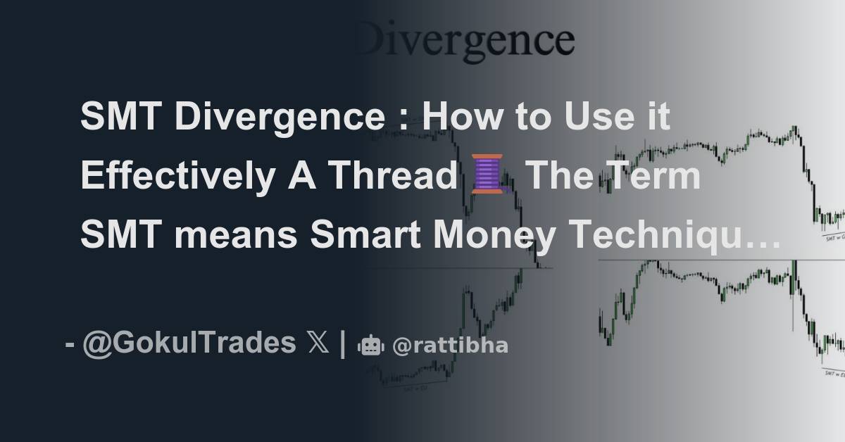 SMT Divergence : How to Use it Effectively A Thread 🧵 - Thread from Gokul @GokulTrades - Rattibha