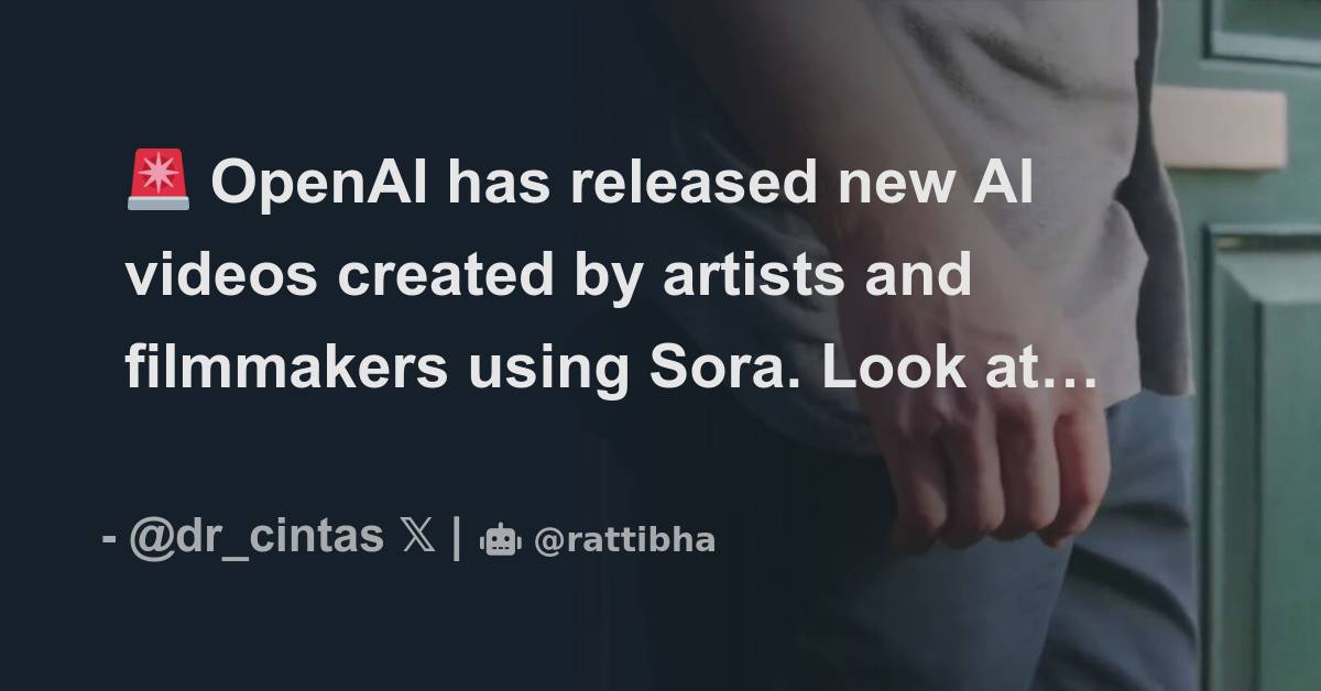 🚨 OpenAI has released new AI videos created by artists and filmmakers using Sora. Look at these ...