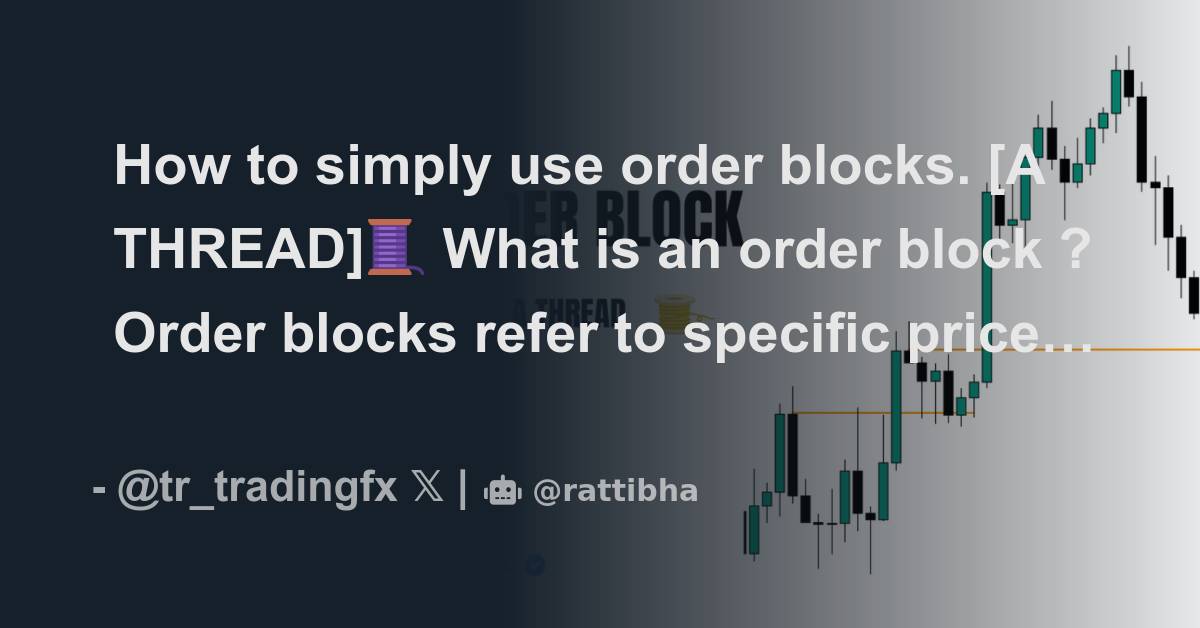 How to simply use order blocks. [A THREAD]🧵 - Thread from TR Trading ...