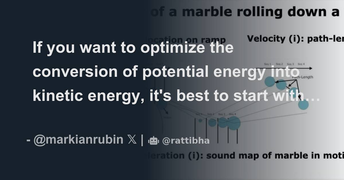 If you want to optimize the conversion of potential energy into kinetic ...