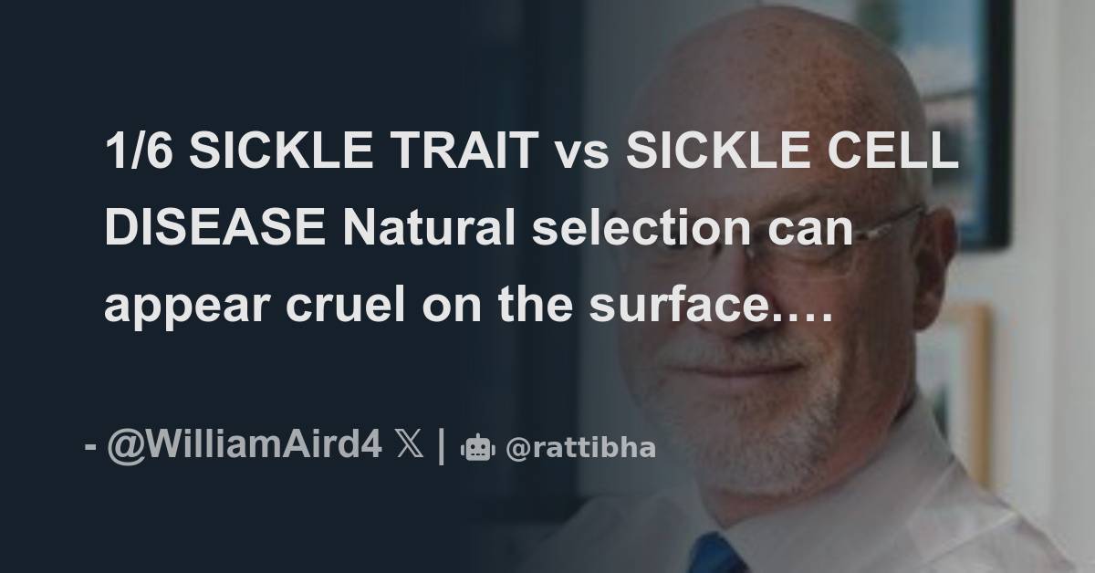 1/6 SICKLE TRAIT vs SICKLE CELL DISEASE Natural selection can appear ...