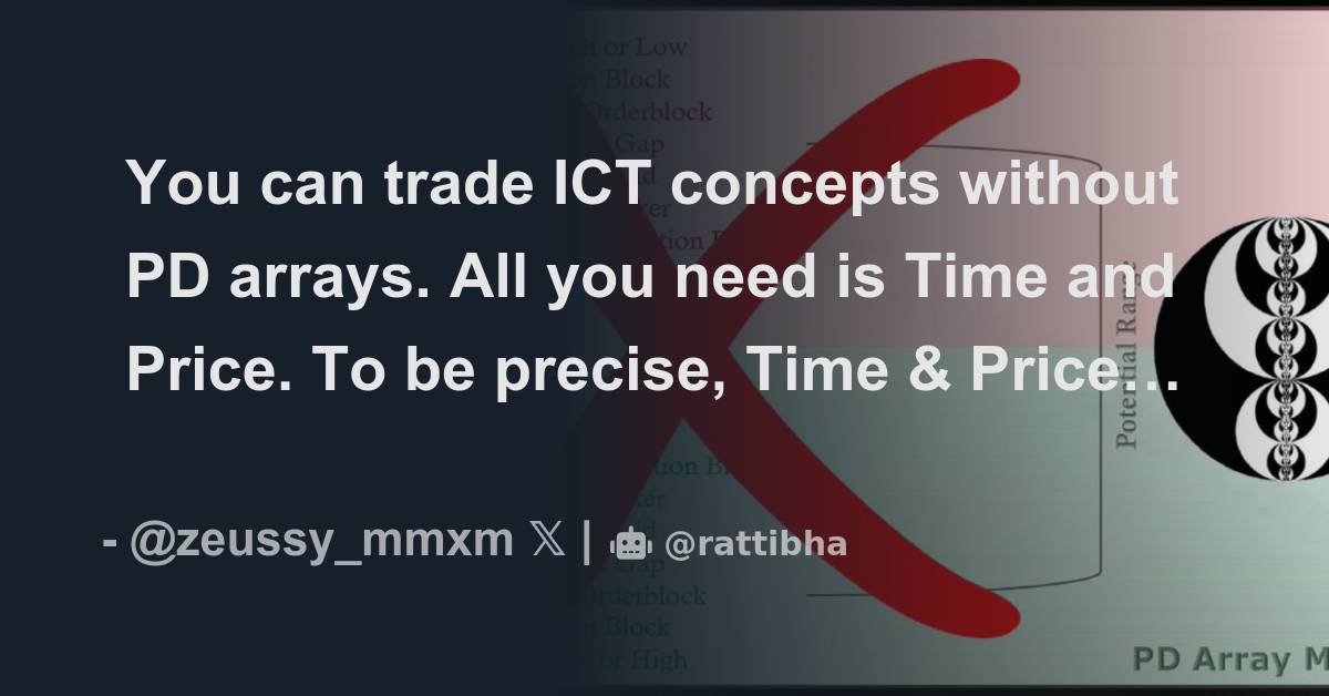 You can trade ICT concepts without PD arrays. All you need is Time and Price. To be precise ...