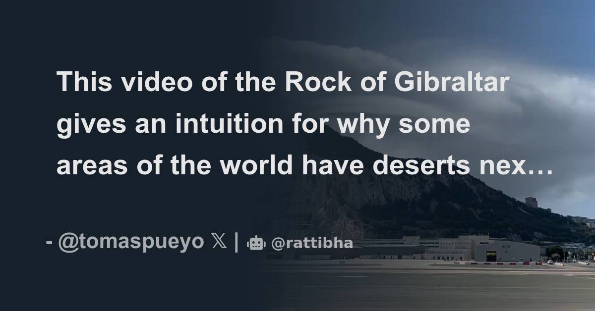 This video of the Rock of Gibraltar gives an intuition for why some ...