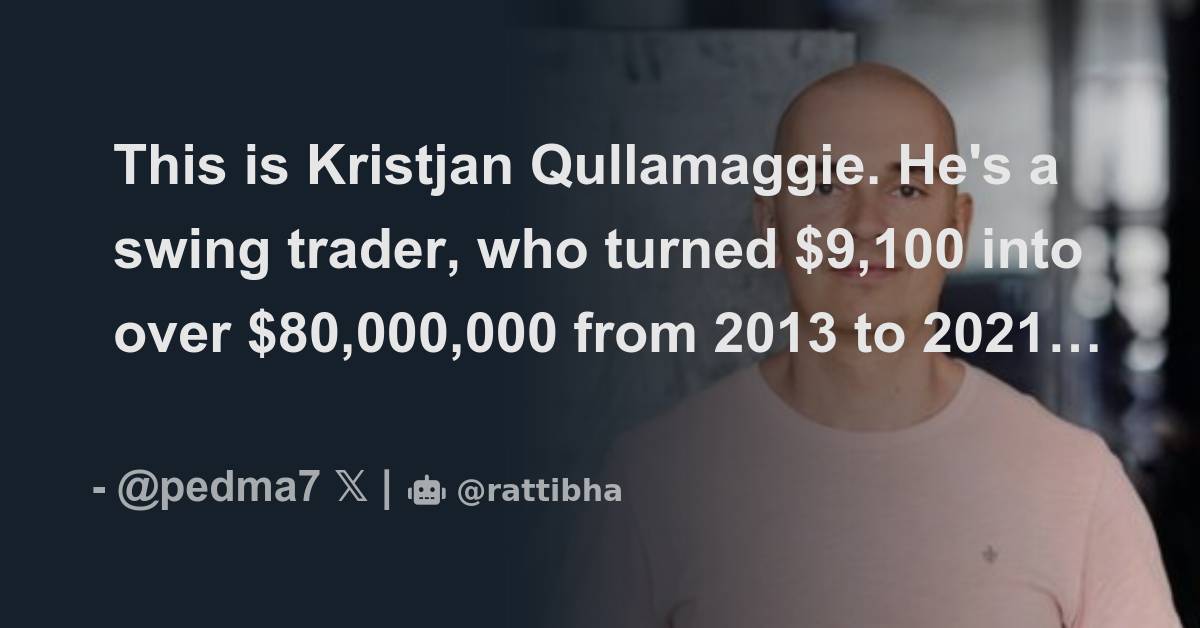 This is Kristjan Qullamaggie. He's a swing trader, who turned $9,100 ...