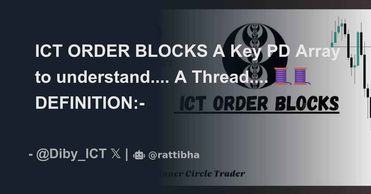 ICT ORDER BLOCKS A Key PD Array to understand.... A Thread.... 🧵🧵 ...