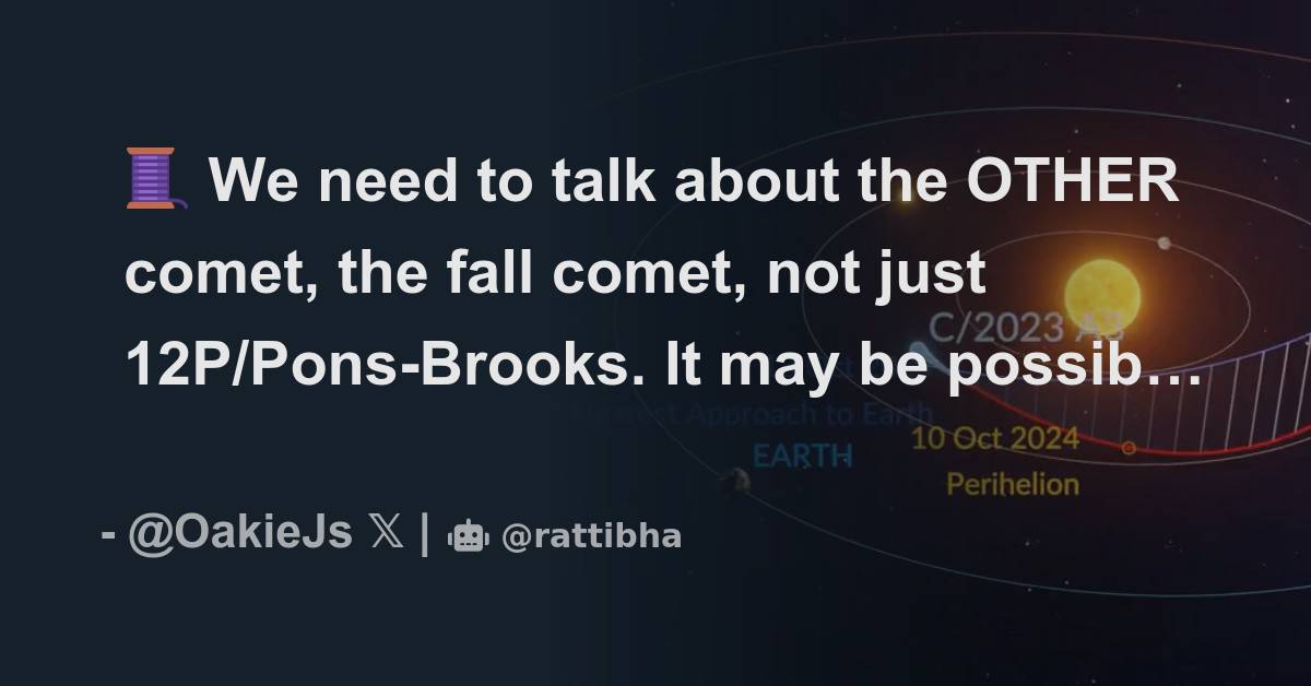 🧵 We need to talk about the OTHER comet, the fall comet, not just 12P ...