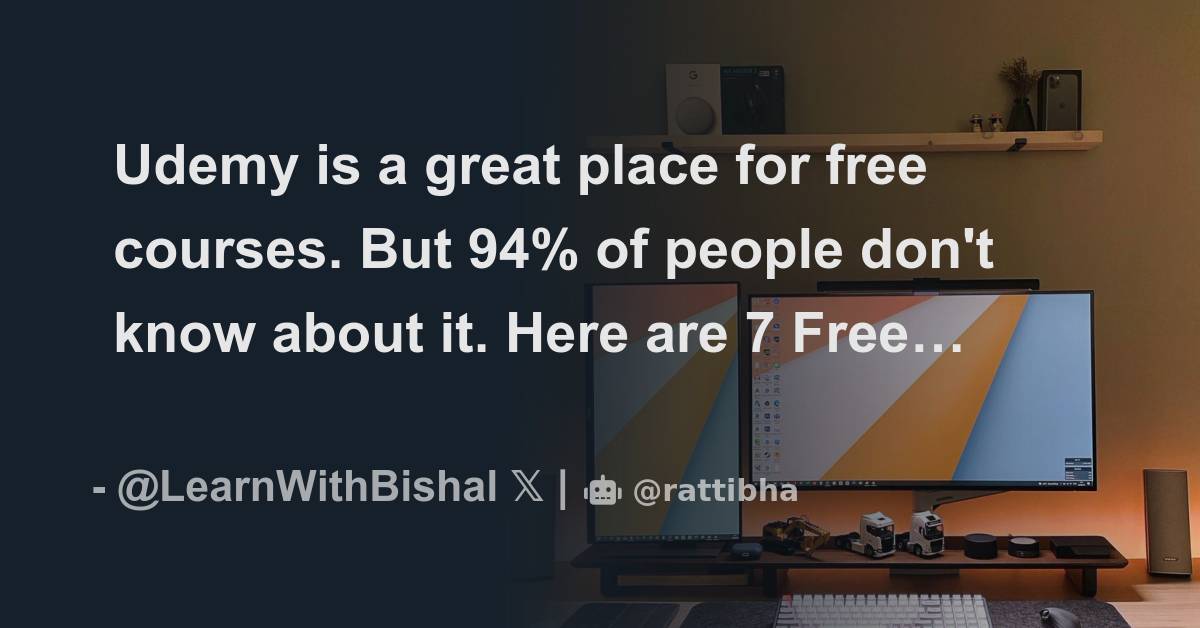 Udemy is a great place for free courses. But 94% of people don't know ...