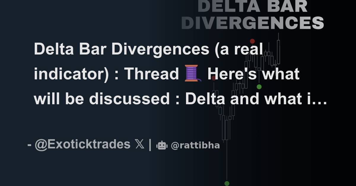 Delta Bar Divergences (a real indicator) : Thread 🧵 - المسلسل من ...