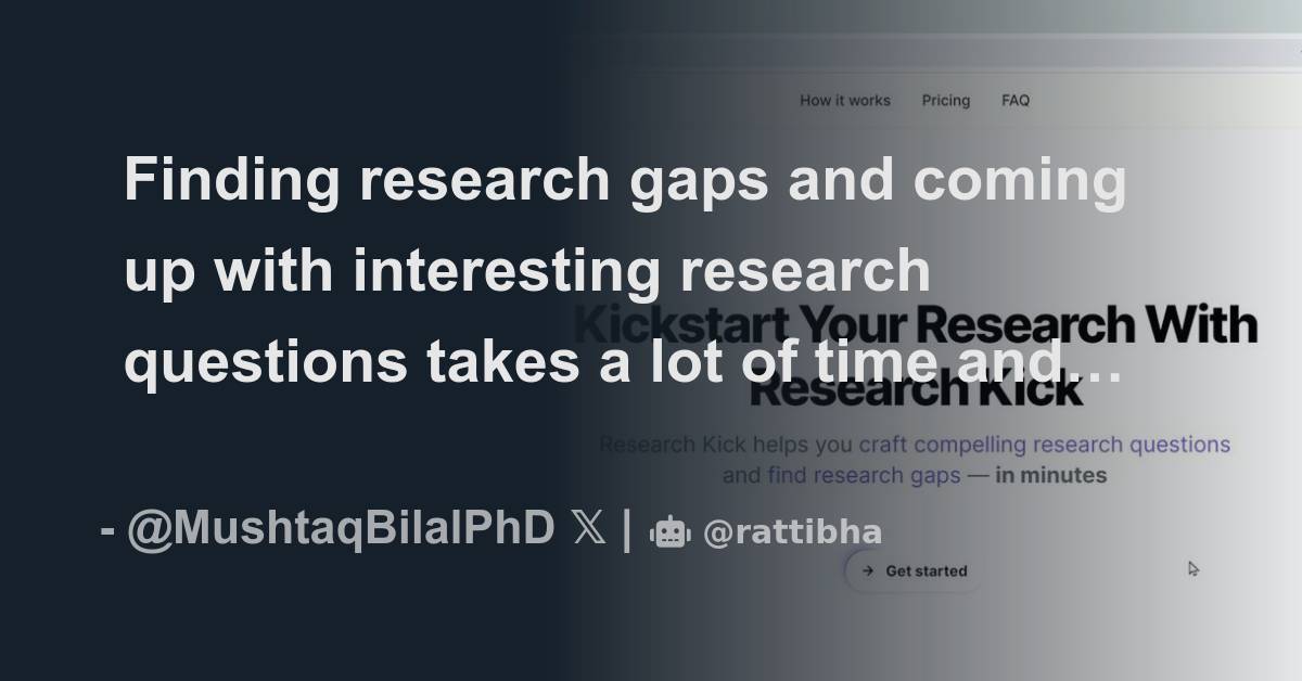 Finding research gaps and coming up with interesting research questions takes a lot of time and ...
