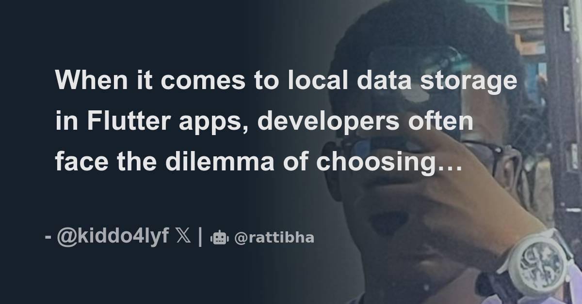 When It Comes To Local Data Storage In Flutter Apps Developers Often 9405