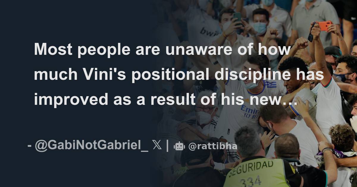 Most people are unaware of how much Vini's positional discipline has ...