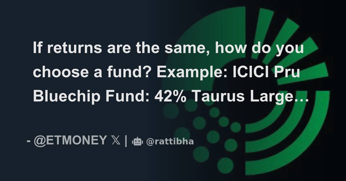 If returns are the same, how do you choose a fund? Example: ICICI Pru Bluechip Fund: 42% Taurus ...