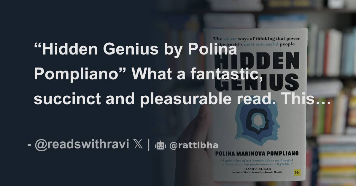 “Hidden Genius by Polina Pompliano” What a fantastic, succinct and ...