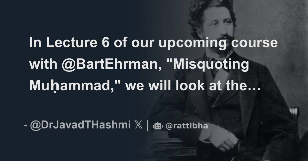 In Lecture 6 of our upcoming course with @BartEhrman, "Misquoting ...