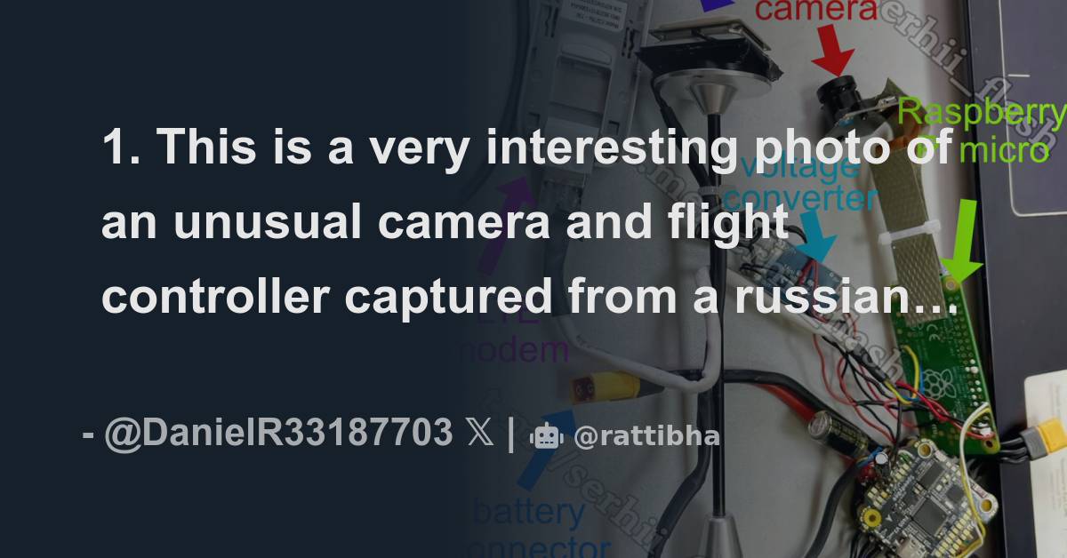 1. This is a very interesting photo of an unusual camera and flight controller captured from a ...