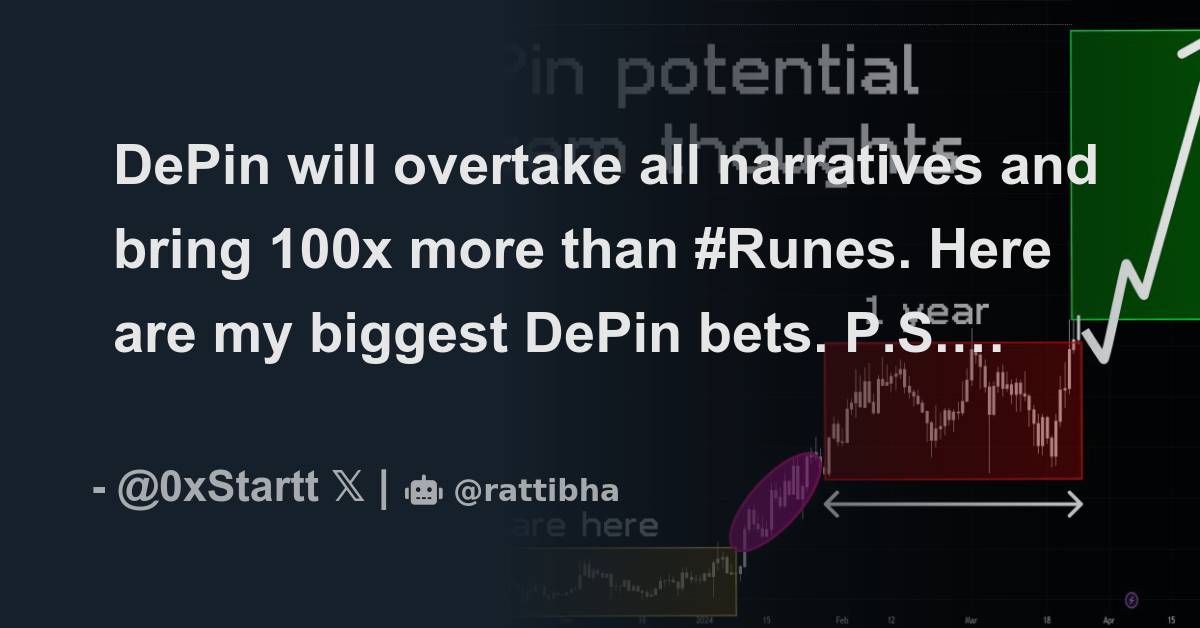 DePin will overtake all narratives and bring 100x more than #Runes ...