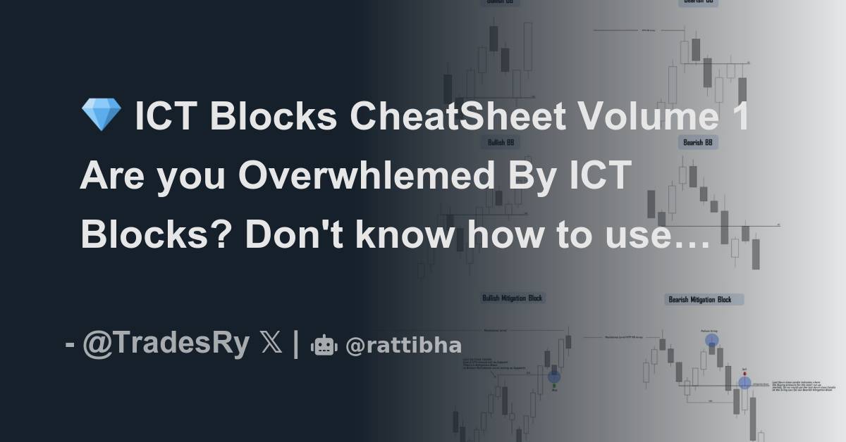 💎 ICT Blocks CheatSheet Volume 1 Are you Overwhlemed By ICT Blocks? Don ...