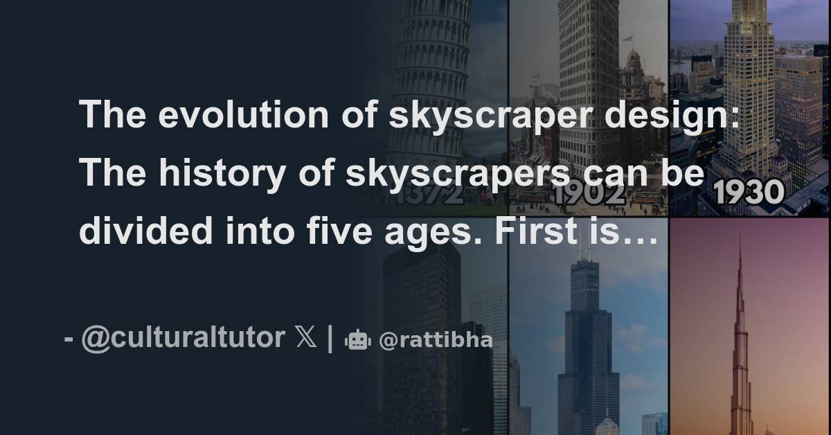 The evolution of skyscraper design: - Thread from The Cultural Tutor ...