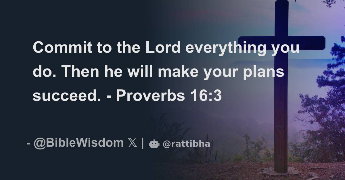 Commit to the Lord everything you do. Then he will make your plans ...