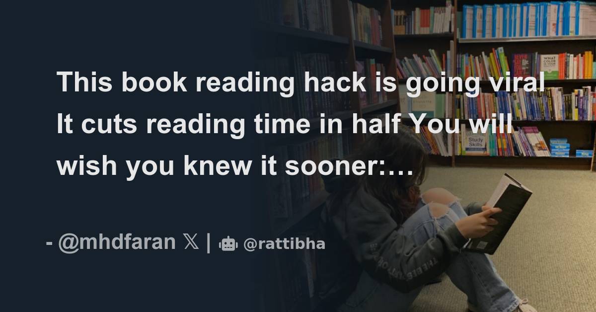 This book reading hack is going viral It cuts reading time in half You ...