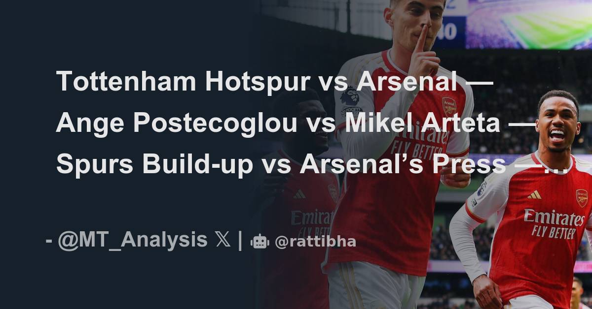 Tottenham Hotspur vs Arsenal — Ange Postecoglou vs Mikel Arteta — Spurs Build-up vs Arsenal’s ...