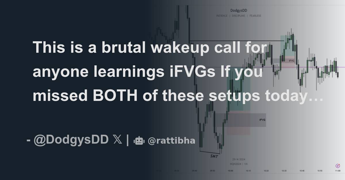 This is a brutal wakeup call for anyone learnings iFVGs If you missed BOTH of these setups today ...