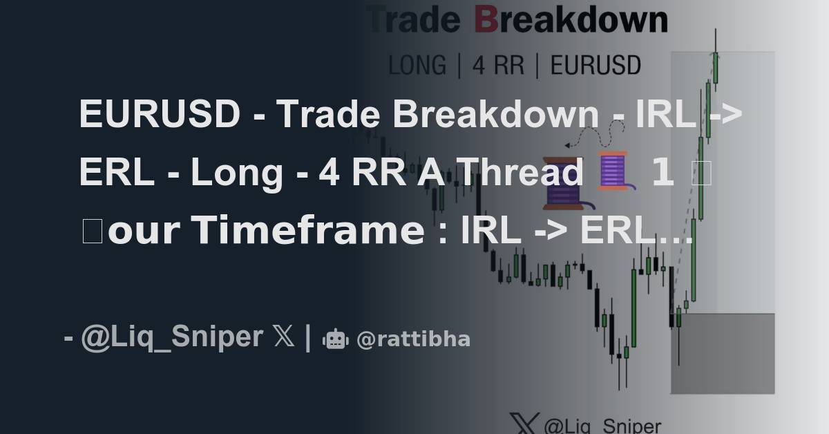 EURUSD - Trade Breakdown - IRL -> ERL - Long - 4 RR A Thread 🧵 - Thread ...