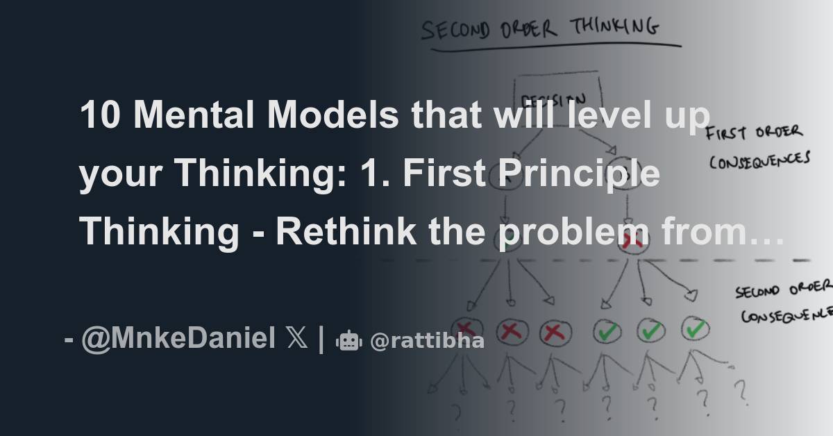 10 Mental Models that will level up your Thinking: 1. First Principle ...