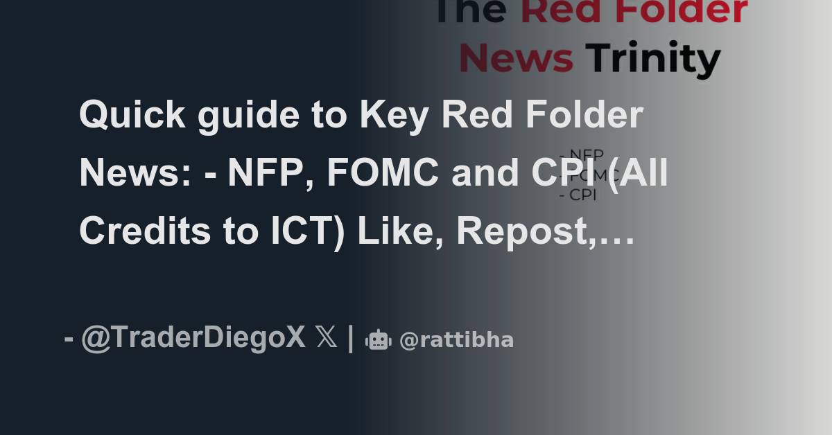Quick guide to Key Red Folder News: - NFP, FOMC and CPI (All Credits to ICT) Like, Repost ...