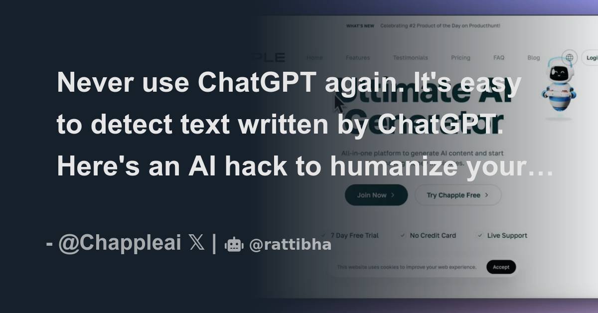 Never use ChatGPT again. It's easy to detect text written by ChatGPT. Here's an AI hack to ...