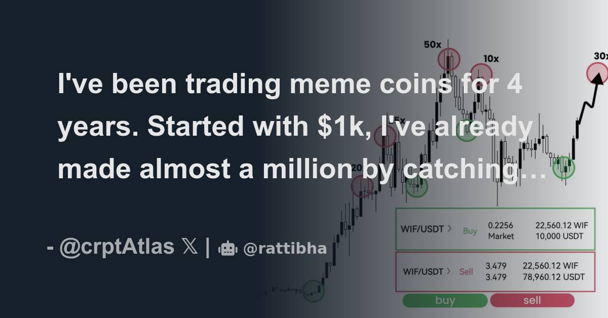 I've been trading meme coins for 4 years. Started with $1k, I've ...
