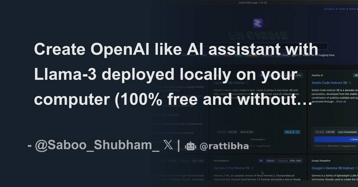Create OpenAI like AI assistant with Llama-3 deployed locally on your ...