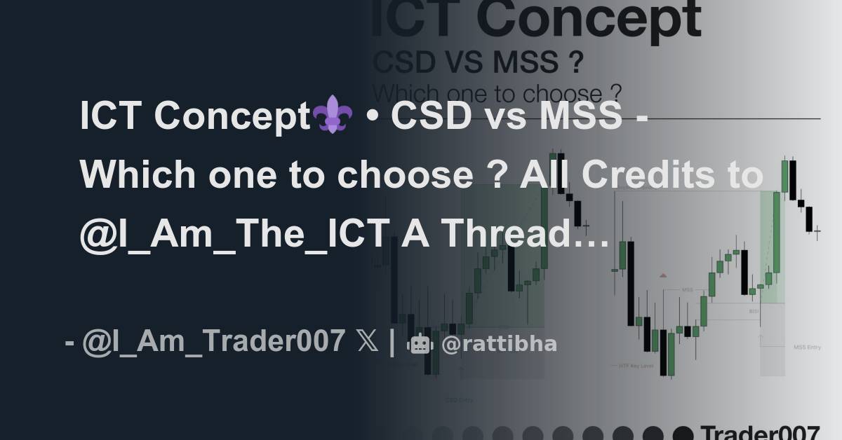ICT Concept⚜️ • CSD vs MSS - Which one to choose ? All Credits to @I_Am ...