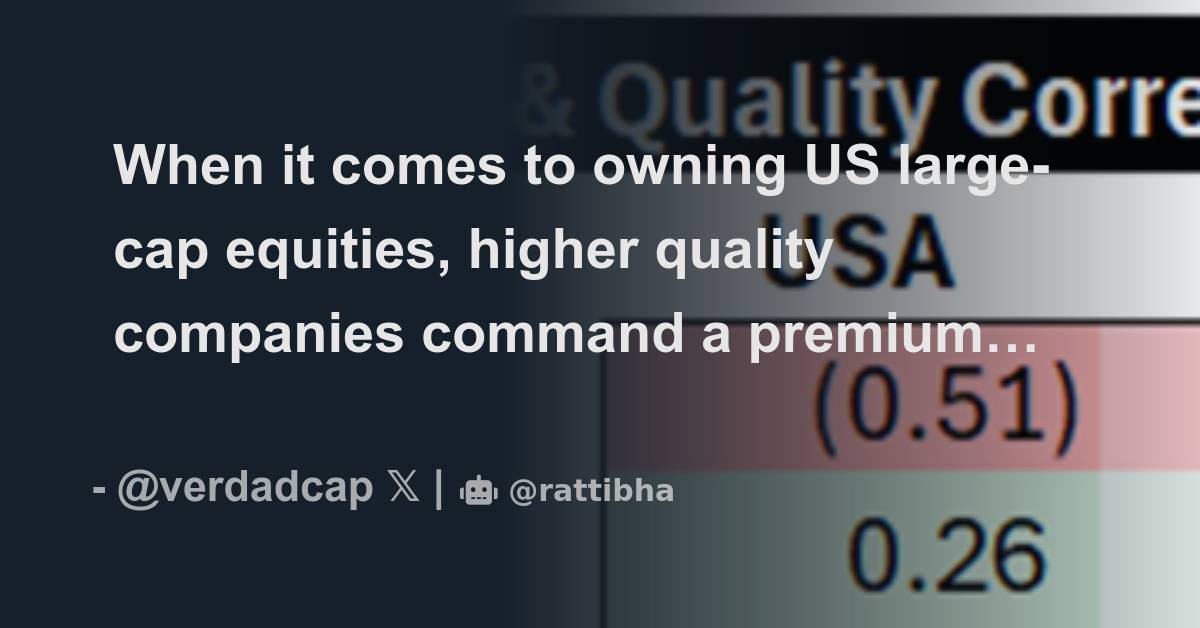 When it comes to owning US large-cap equities, higher quality companies ...