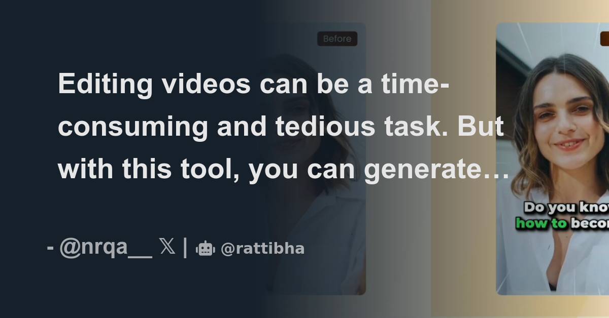 Editing videos can be a time-consuming and tedious task. But with this tool, you can generate ...