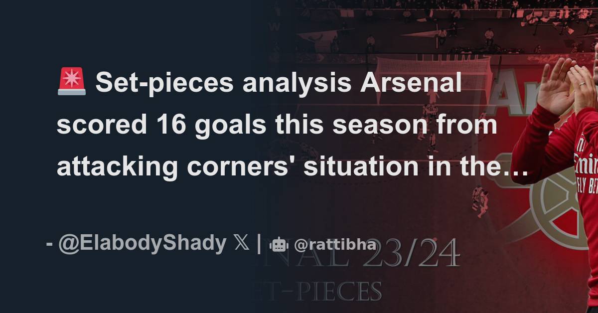 🚨 Set-pieces analysis Arsenal scored 16 goals this season from ...