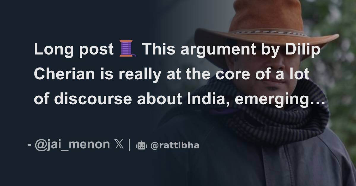 Long post 🧵 This argument by Dilip Cherian is really at the core of a ...
