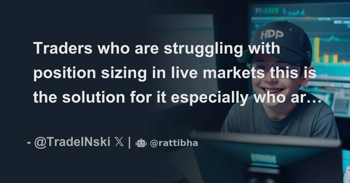 Traders who are struggling with position sizing in live markets this is the solution for it ...