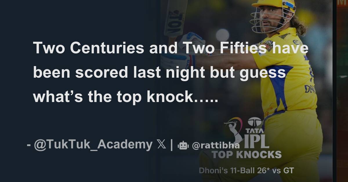 Two Centuries and Two Fifties have been scored last night but guess ...