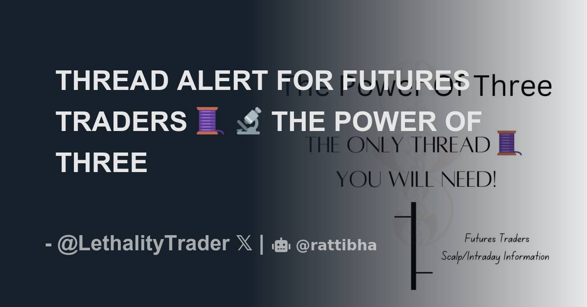 THREAD ALERT FOR FUTURES TRADERS 🧵 🔬 THE POWER OF THREE - Thread from Lethality @LethalityTrader ...
