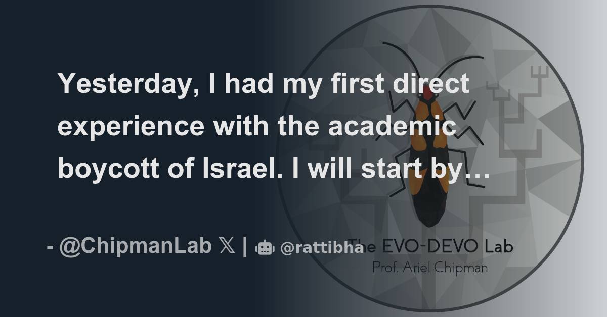 Yesterday, I had my first direct experience with the academic boycott ...