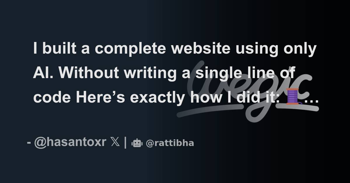 I Built A Complete Website Using Only Ai Without Writing A Single Line 5538