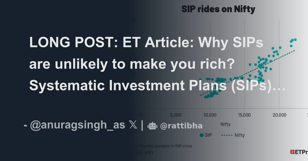 LONG POST: ET Article: Why SIPs are unlikely to make you rich ...