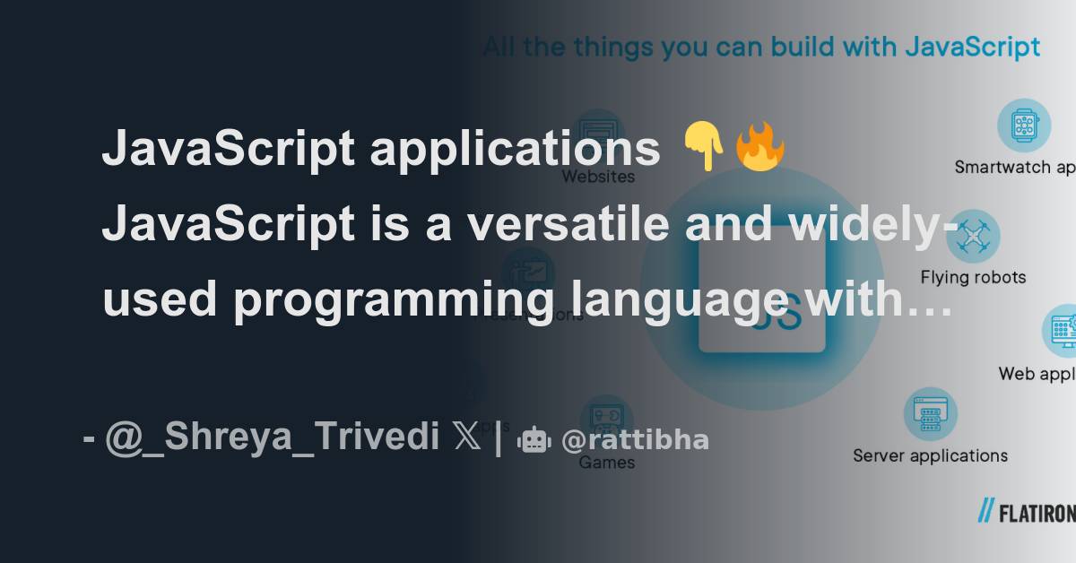 JavaScript applications 👇🔥 JavaScript is a versatile and widely-used programming language with ...