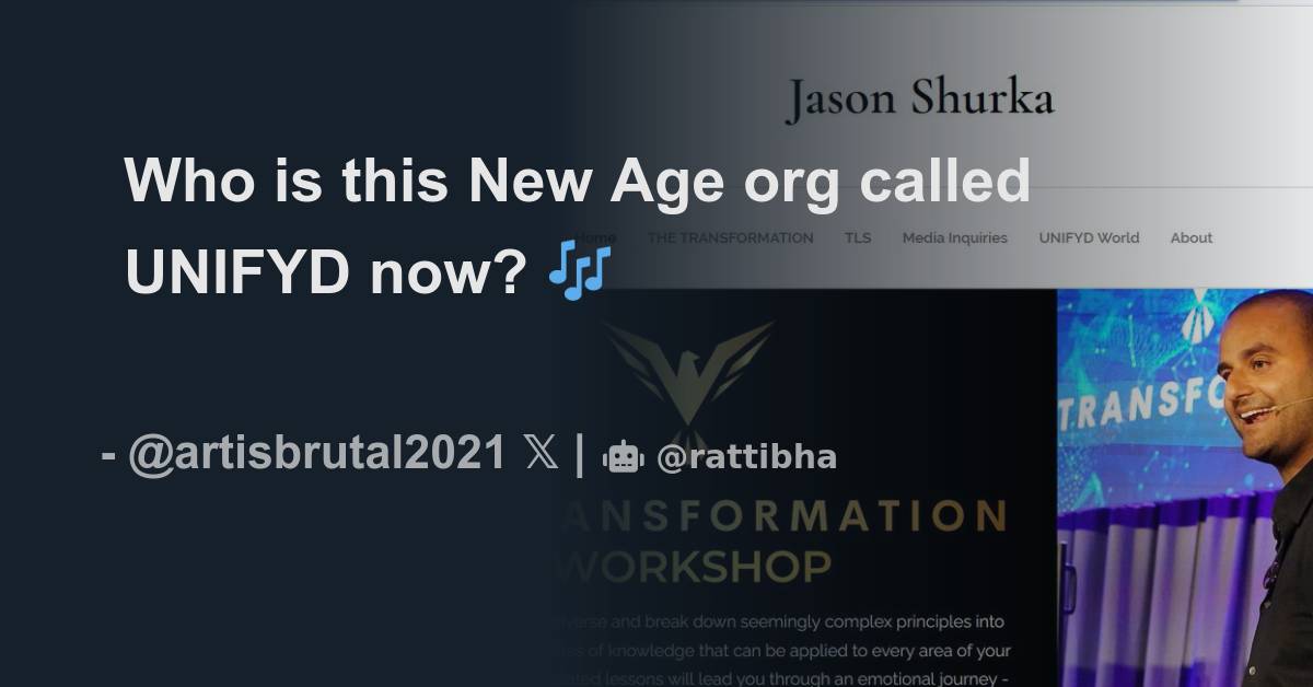 Who is this New Age org called UNIFYD now? - Thread from artisbrutal2021 @artisbrutal2021 - Rattibha