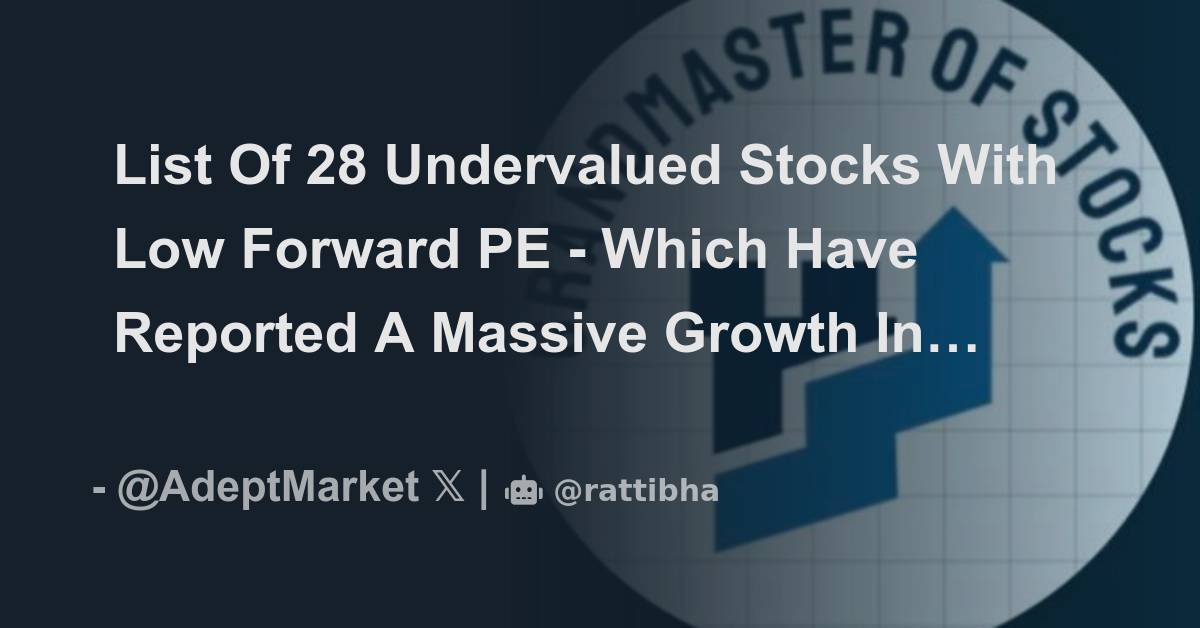 List Of 28 Undervalued Stocks With Low Forward PE - Which Have Reported A Massive Growth In ...