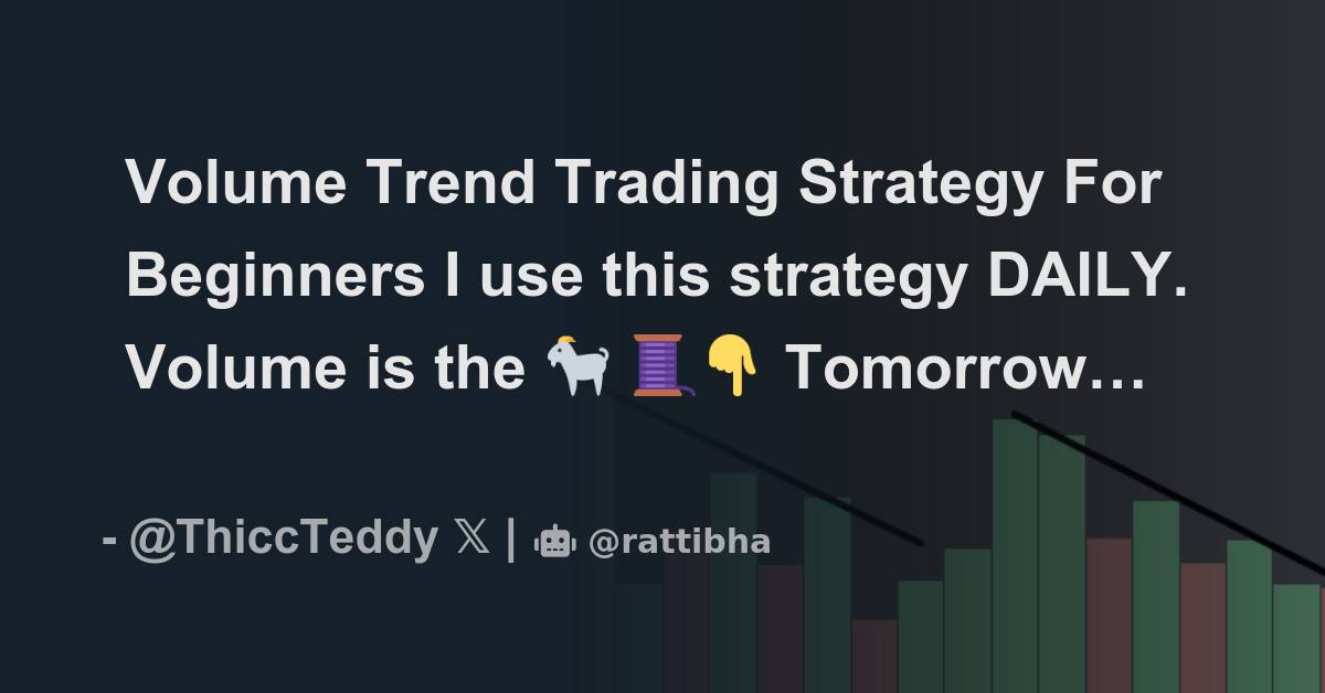 Volume Trend Trading Strategy For Beginners I use this strategy DAILY ...