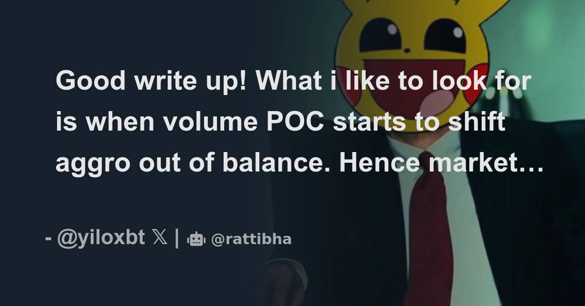 Good write up! What i like to look for is when volume POC starts to ...